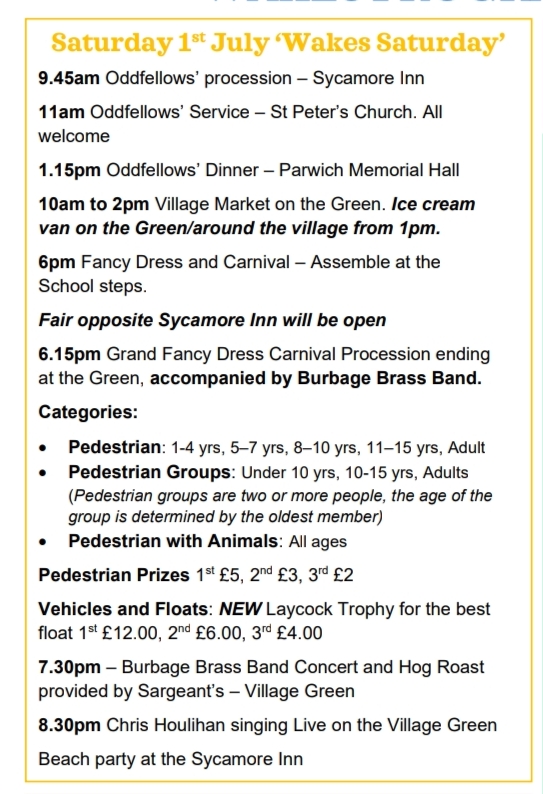 Wakes Saturday | PARWICH.ORG