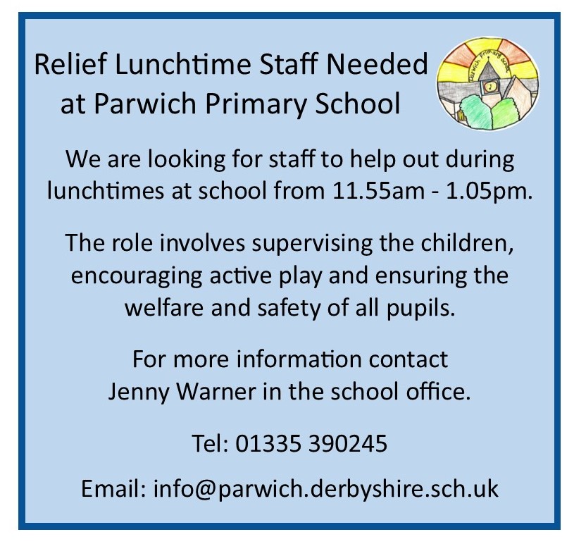 Relief Lunchtime Staff Needed – March 2024 | PARWICH.ORG