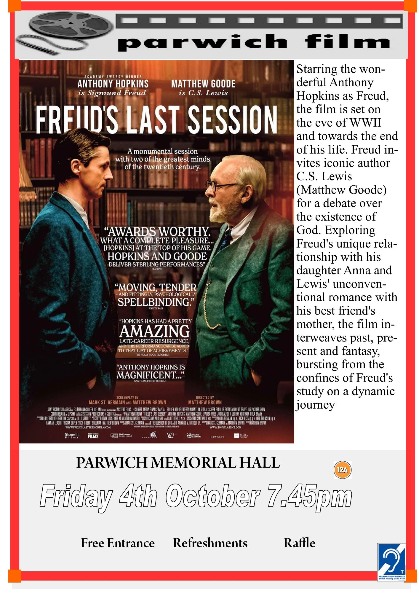 October Parwich Film Show FREUD’S LAST SESSION | PARWICH.ORG