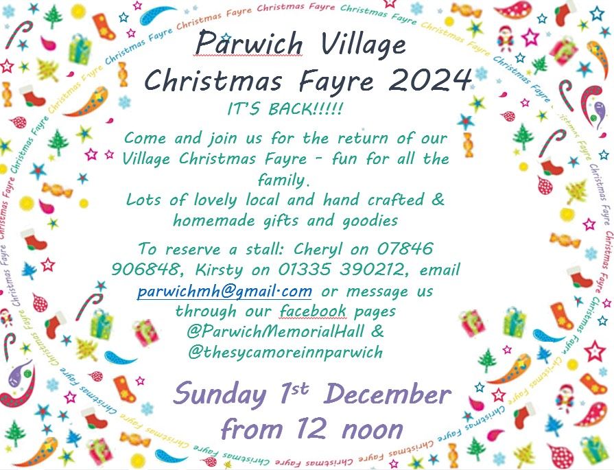 Parwich Christmas Fayre 2024 | PARWICH.ORG