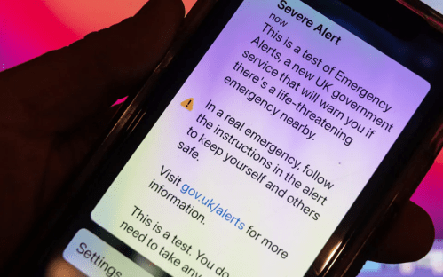 Government Emergency phone alert test – Sunday 7th September | PARWICH.ORG